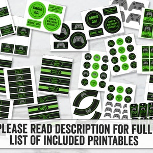 Editable Gamer Party Bundle, Printable Gaming Party Pack, Printable ...