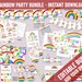 Editable Rainbow Party Bundle, Printable Rainbow Party Birthday Pack ...