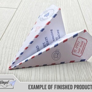 Airplane Paper Plane Template, Editable Plane Card Template, Fun Card ...