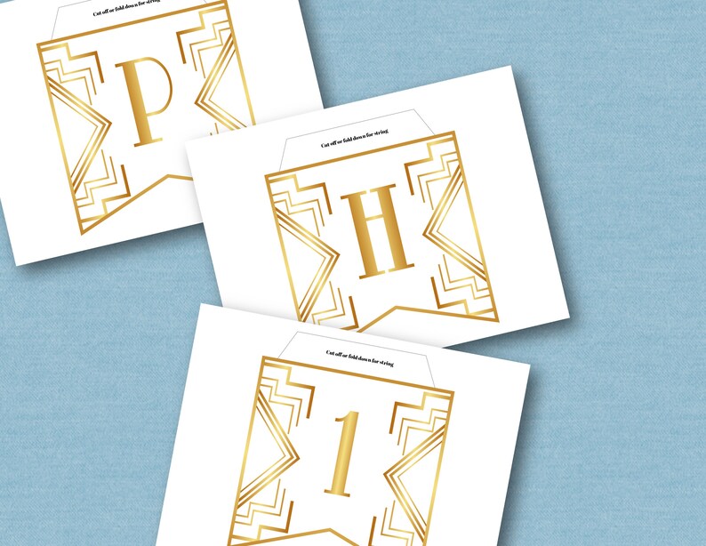 Printable White 1920s Banner, Party Gatsby Theme Printable Decor ...