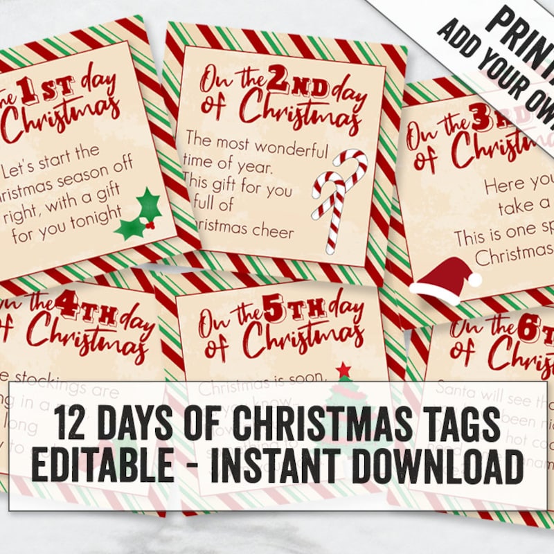 12 Days of Christmas Gift Tags - 60+ Gift Ideas for 2024