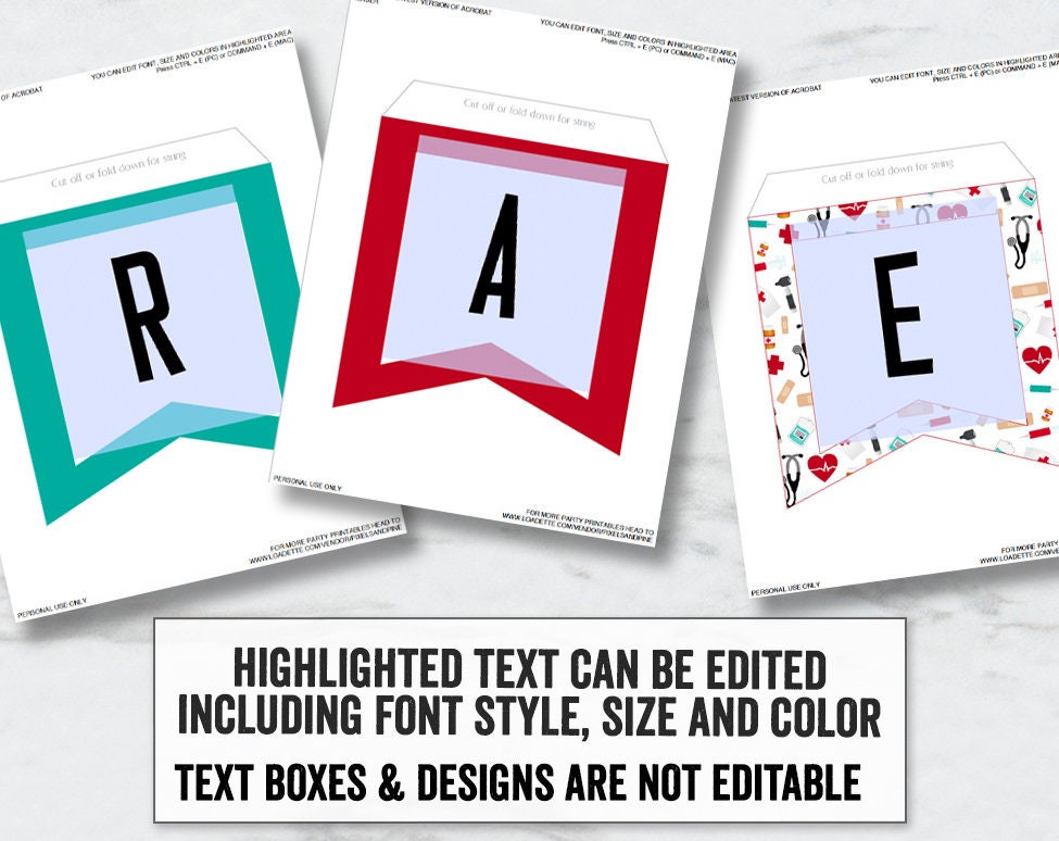 Nursing Banner Printable Editable Medical Party Bunting Any - Etsy