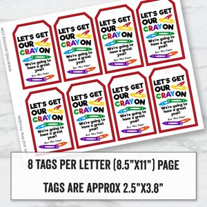 Printable Back to School Tags, Editable Back to School, Let's Get Our ...