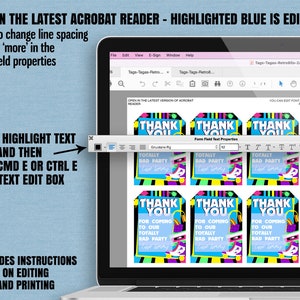 Printable Eighties Party Tags, Editable 80s Themed Thank You Tags ...