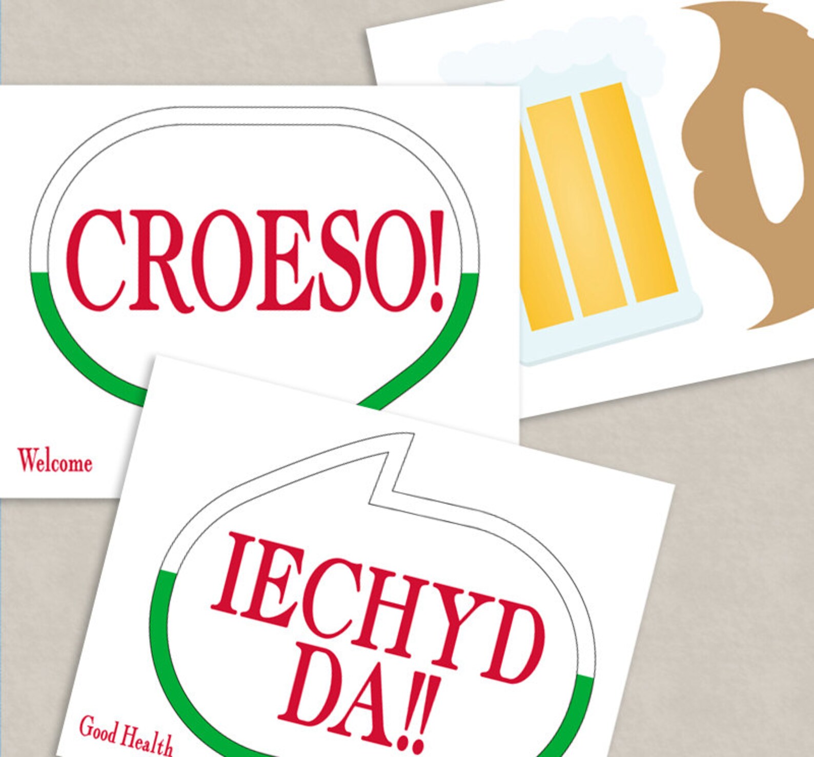 35 Welsh Party Photo Booth Props, Wales Party Props, Love Wales Party ...