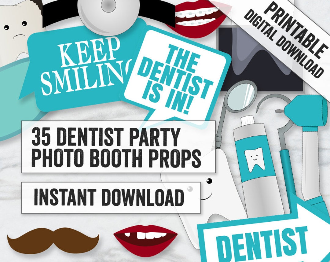 35 Dentist Themed Party Photo Booth Props, Dentist Props, Dentistry ...
