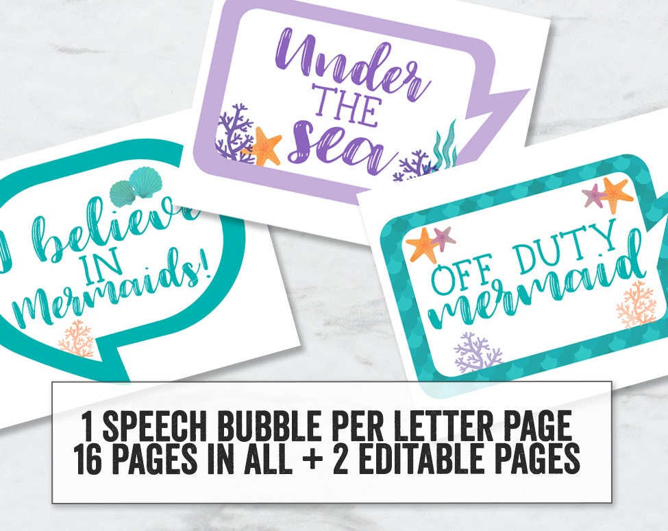 Mermaid Photobooth Props Mermaid Party Photo Booth Props | Etsy