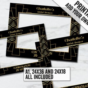Printable Gatsby Selfie Frame, Add Your Own Text Twenties Photobooth ...