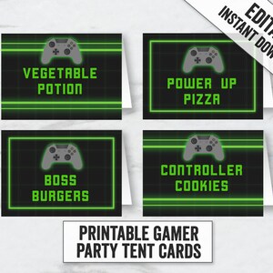 Editable Gamer Party Bundle, Printable Gaming Party Pack, Printable ...