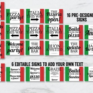 Printable Italian Party Bundle, Editable Italian Party Decorations ...
