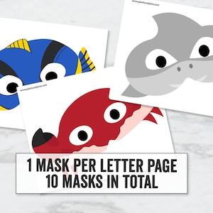 10 Under the Sea Mask Printables, Printable Ocean Animal Masks, Kid's ...