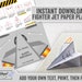 Fighter Jet Paper Plane Template, Editable Fight Jet Plane Card ...