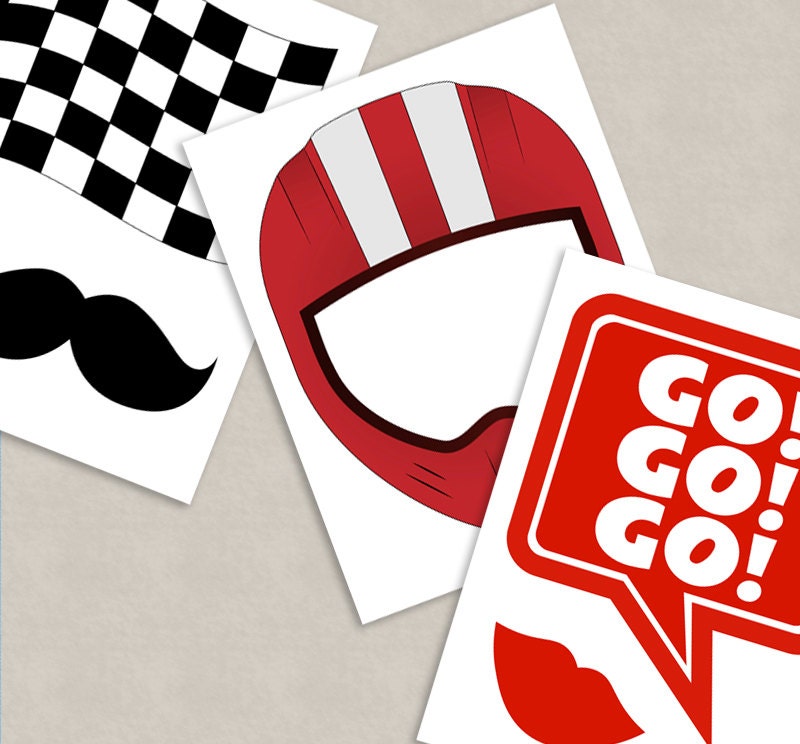 35 Race Car Themed Party Photo Props, Racing Car Party Decor, Racing ...