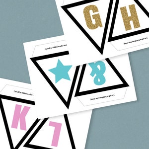 DIY Party Bunting, Printable Happy Birthday Banner, A-z, Pink Alphabet ...