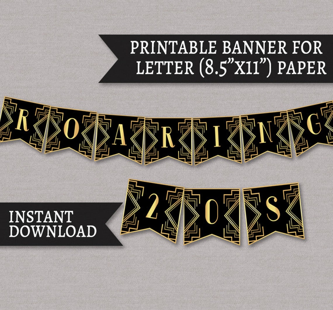 1920s Banner Printable Party 20s Theme Printable Decoration - Etsy