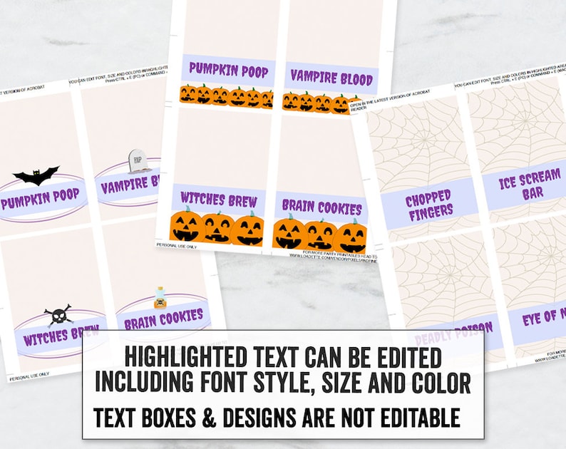 Editable Halloween Party Bundle, Printable Halloween Party Pack, DIY ...