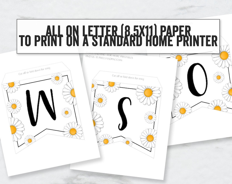 Daisy Printable Bunting Daisy Theme Printable Banner - Etsy