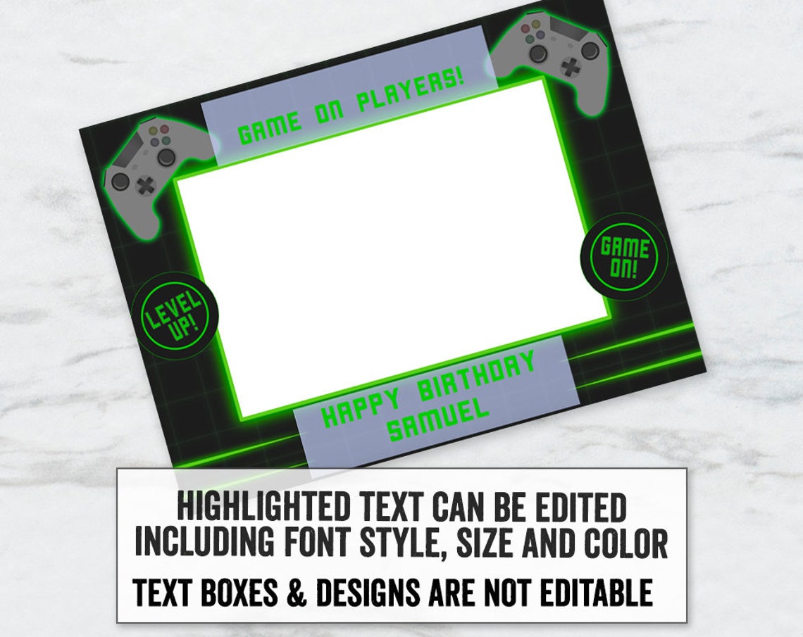 Gamer Photobooth Frame Printable Video Game Party Selfie - Etsy
