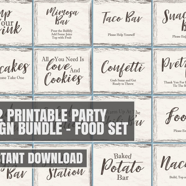 Food Station Signs - Etsy