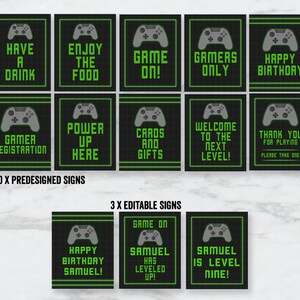 Editable Gamer Party Bundle, Printable Gaming Party Pack, Printable ...