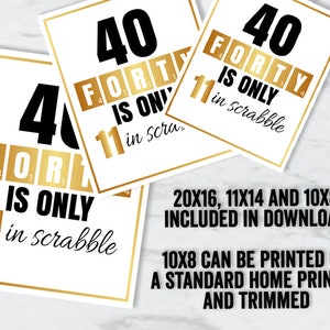 Printable 40th Birthday Signs, Gold Party Signs 1983, Gold 40th ...