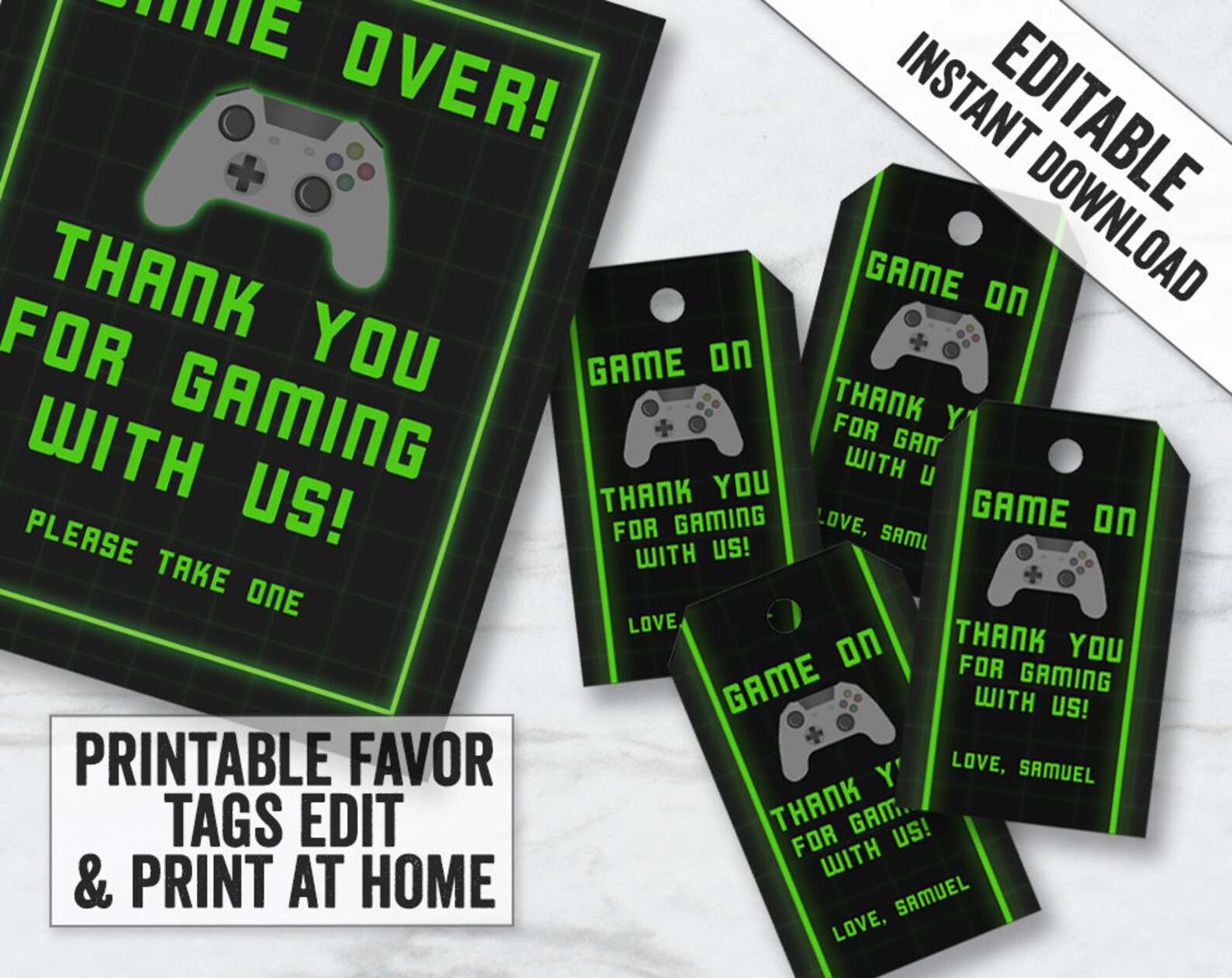 Editable Gamer Party Bundle Printable Gaming Party Pack | Etsy Canada