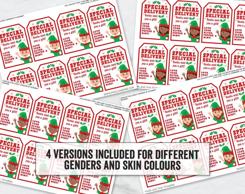 Printable Christmas Elf Tags Printable Elf Christmas Special - Etsy