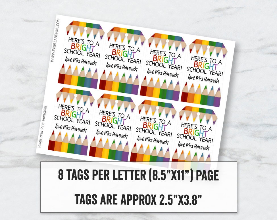 Back to School Printable Tags, Personalise Your Back to School Tags ...
