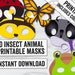10 Insect Mask Printables, Kid's Bug Masks, Printable Masks for Kids ...