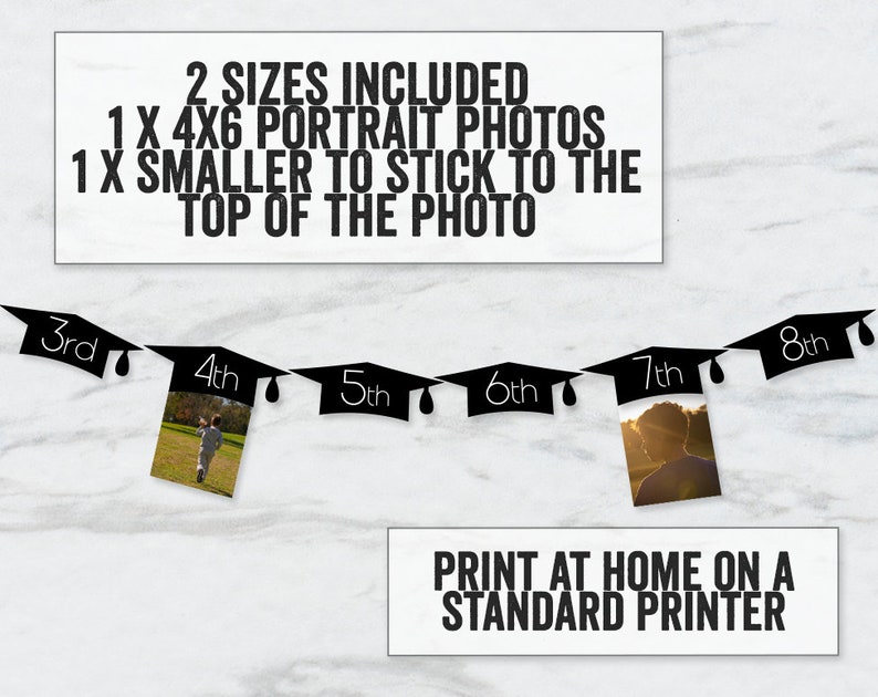 Printable Graduation Photo Milestone Banner Graduation Cap - Etsy