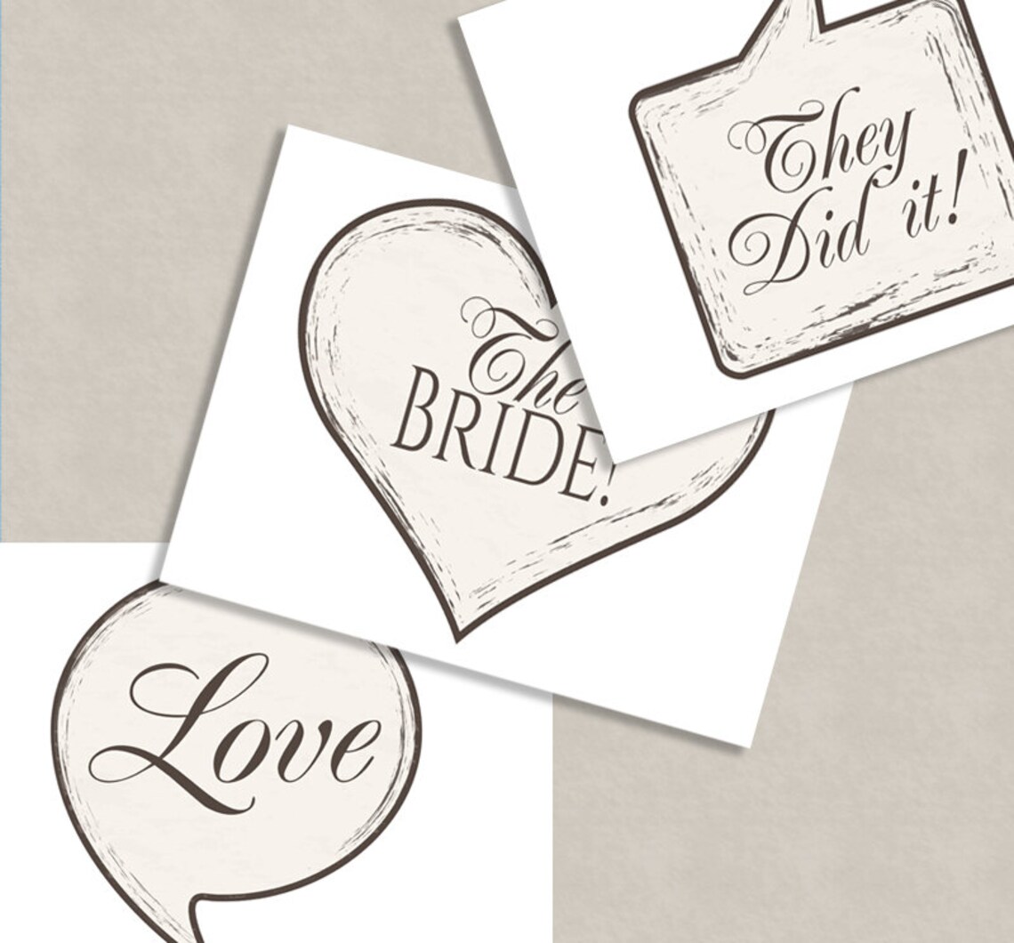 35 Chic Wedding Props Printable Photobooth Props Vintage - Etsy