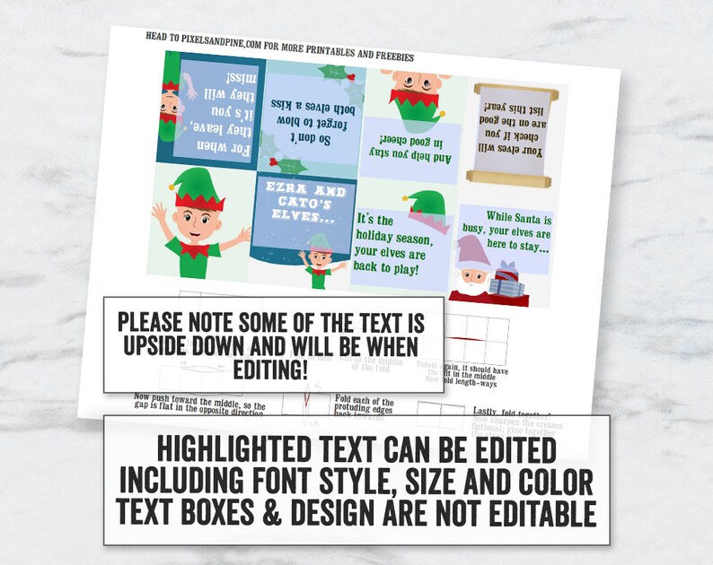 Printable Mini Elf Book, Add Your Own Text Elf Book, Mini Book for ...