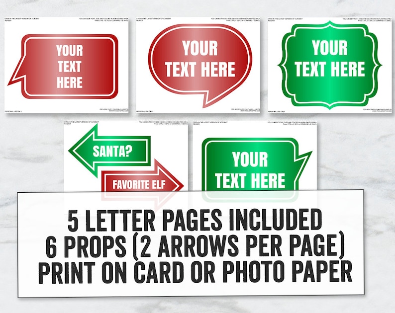 Editable Christmas Photo Props, Printable Christmas Photobooth Props to ...