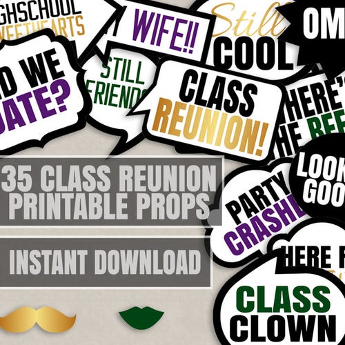 Class Reunion Photo Booth Props School Reunion Props Reunion - Etsy