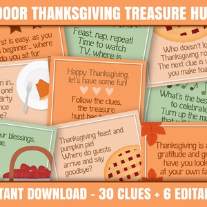 Thanksgiving Treasure Hunt Printables, Indoor Thanksgiving Treasure ...