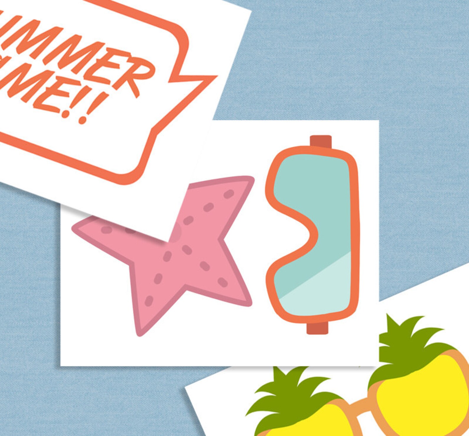 35 Beach Party Prop Printables Summer Party Printable Props - Etsy