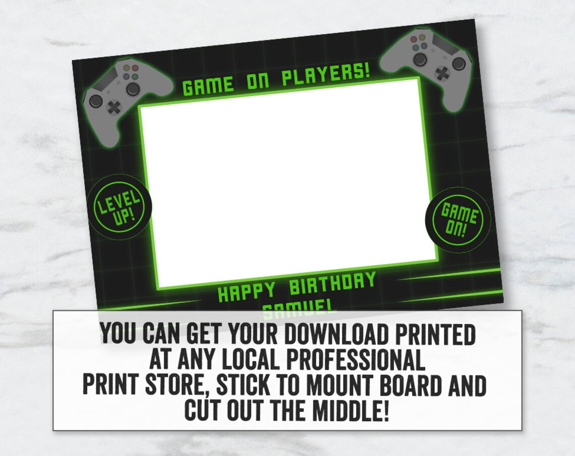 Gamer Photobooth Frame Printable Video Game Party Selfie - Etsy