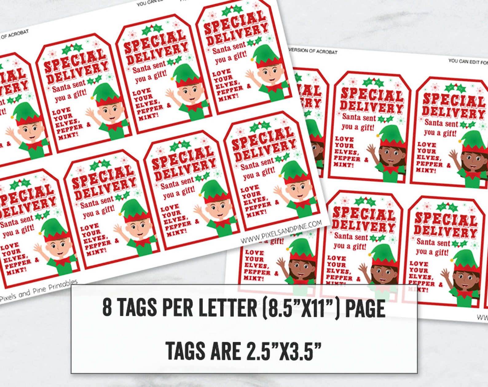 Printable Christmas Elf Tags Printable Elf Christmas Special - Etsy