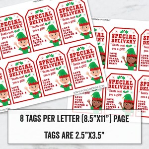 Printable Christmas Elf Tags, Printable Elf Christmas Special Delivery ...