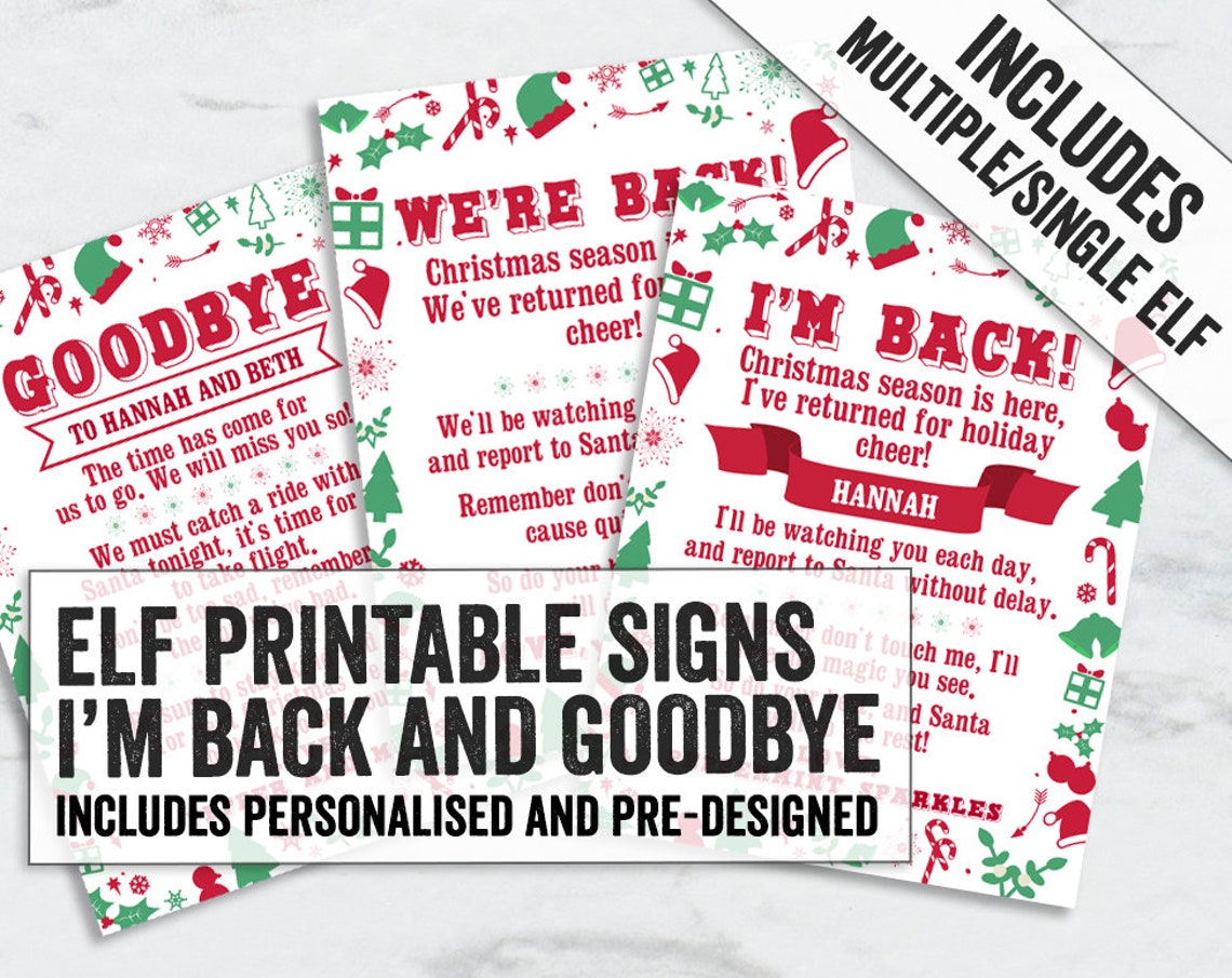 Printable Arrival Elf Letter Digital Download I'm Back - Etsy