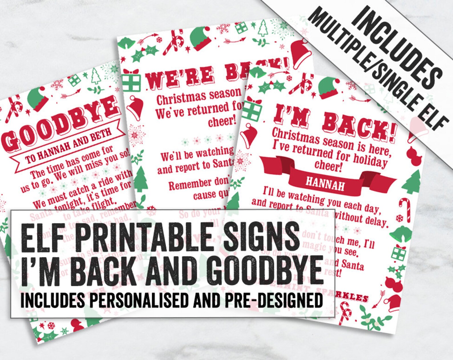 Printable Arrival Elf Letter Digital Download I'm Back - Etsy
