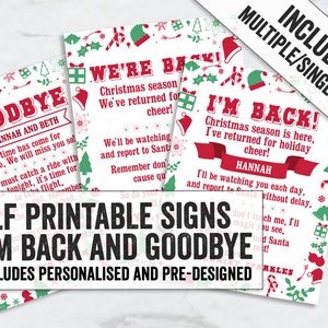 Printable Arrival Elf Letter, Digital Download I'm Back and Goodbye ...