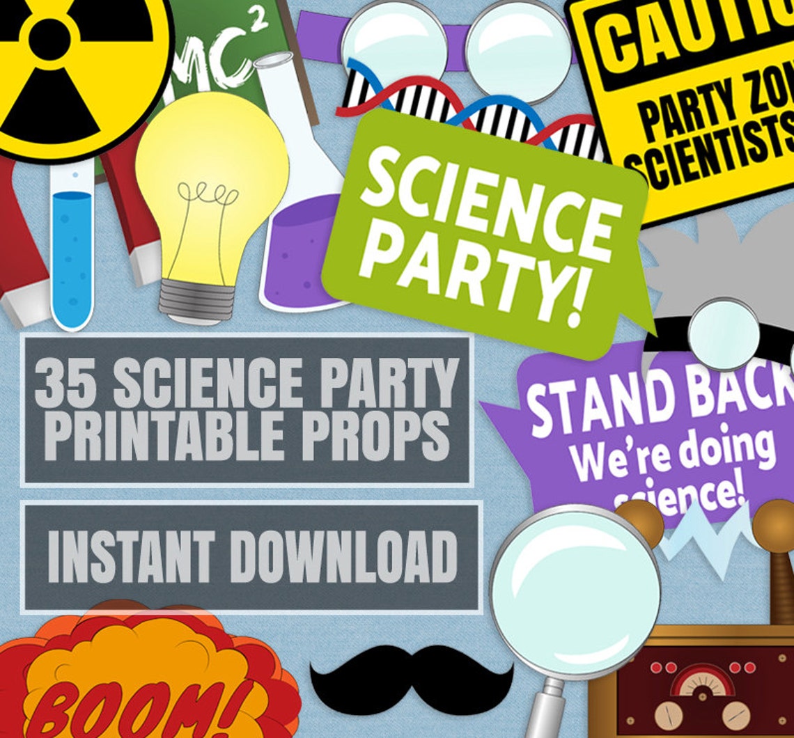 35 Science Party Photo Booth Props Scientist Themed - Etsy UK