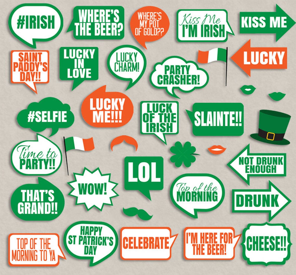 35 St Patrick's Day Photo Booth Prop Printables Photo - Etsy