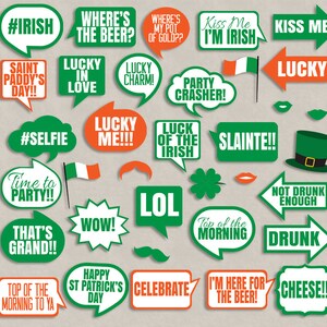 35 St Patrick's Day Photo Booth Prop Printables, Photo Booth Saint ...