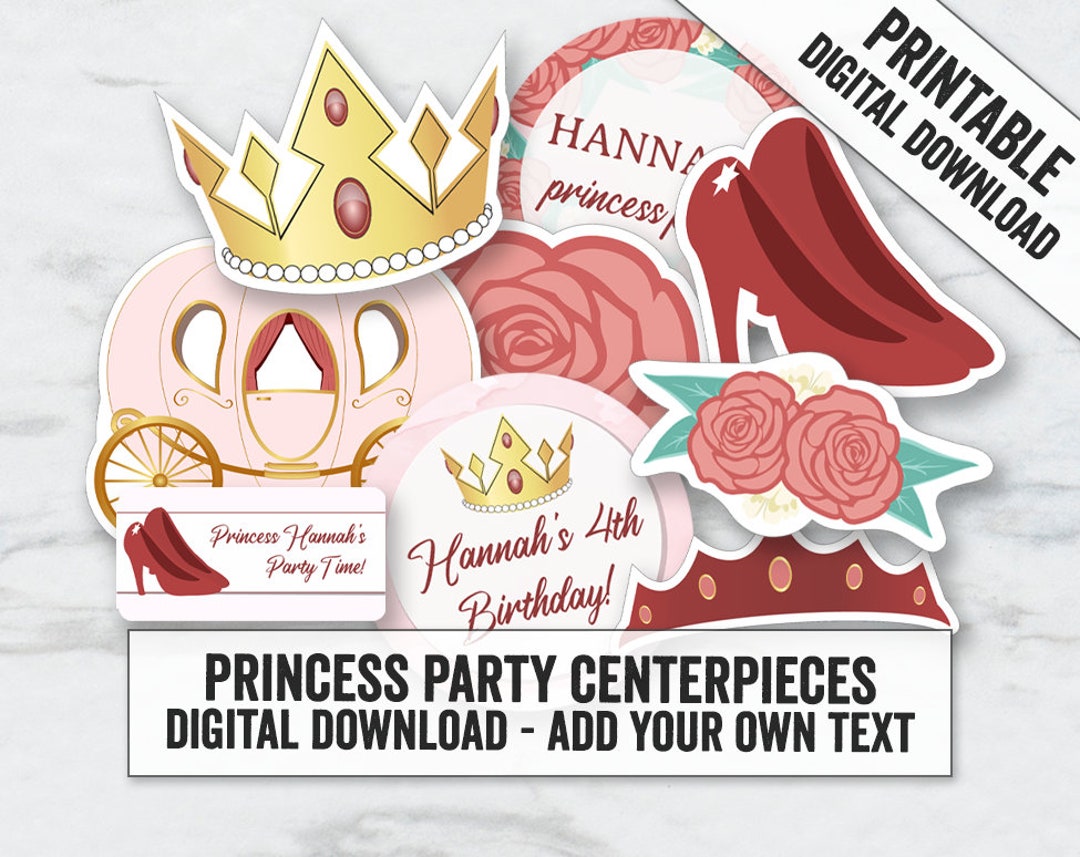 Printable Princess Party Decor, Princess Printable Centerpieces ...