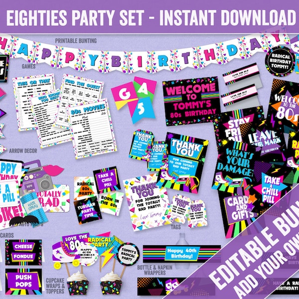 80s Party Decor - Etsy