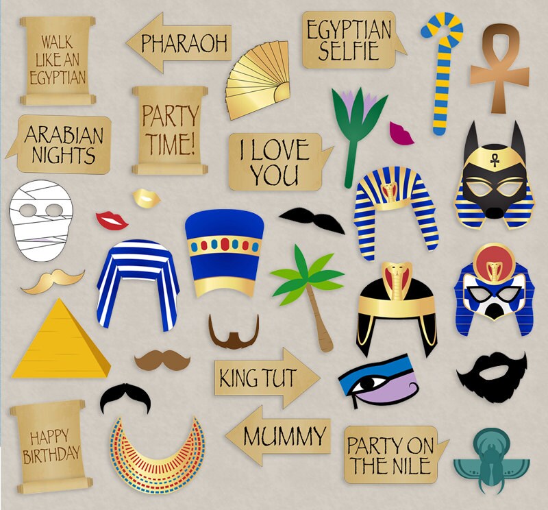 35 Ancient Egyptian Party Props, Egypt Party Photo Booth Printables ...
