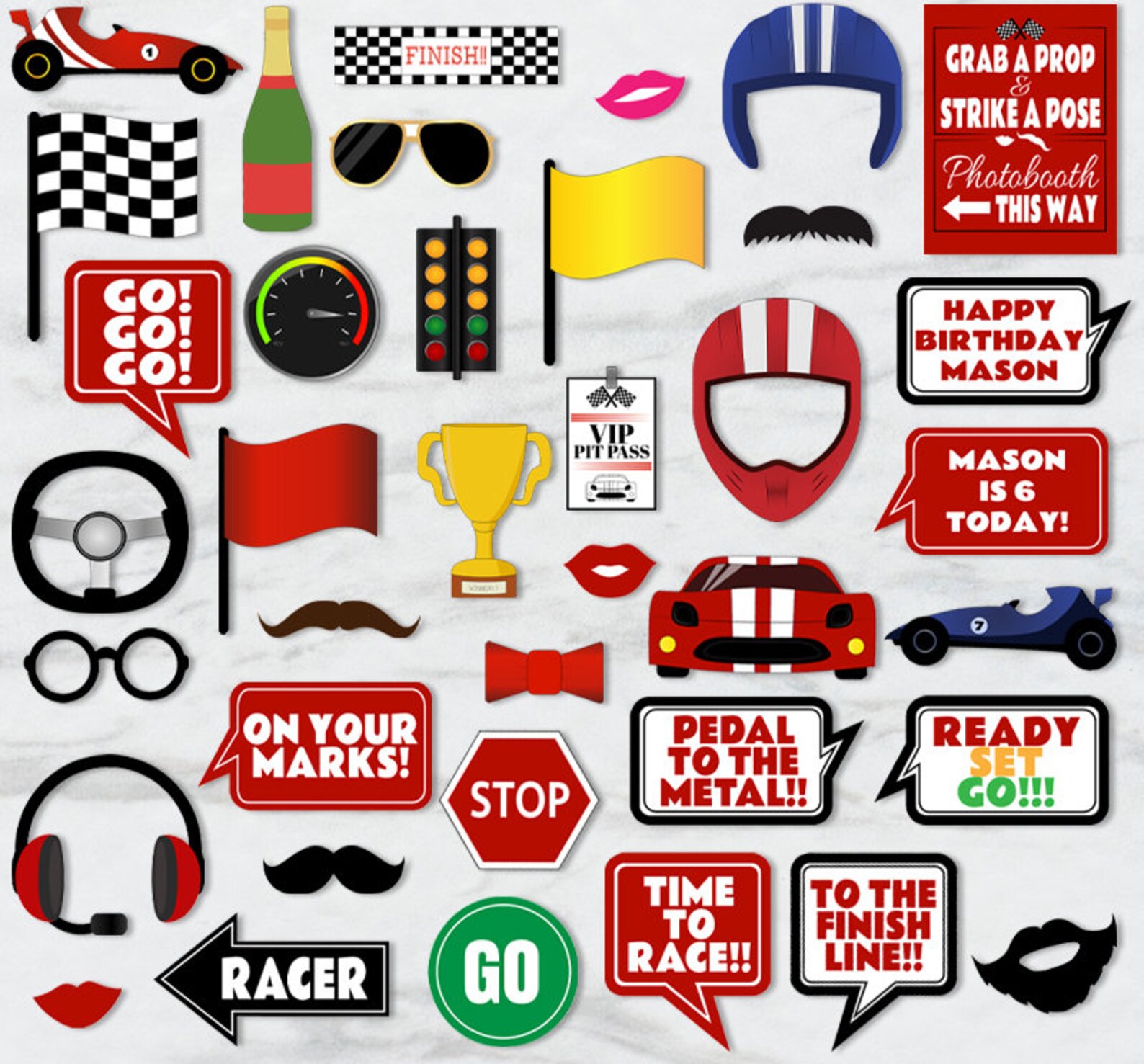 Editable Racing Driver Party Bundle, Printable Race Car Birthday Pack ...