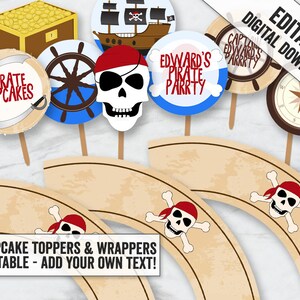 Printable Pirate Party Bundle, Editable Pirate Birthday Pack Set ...